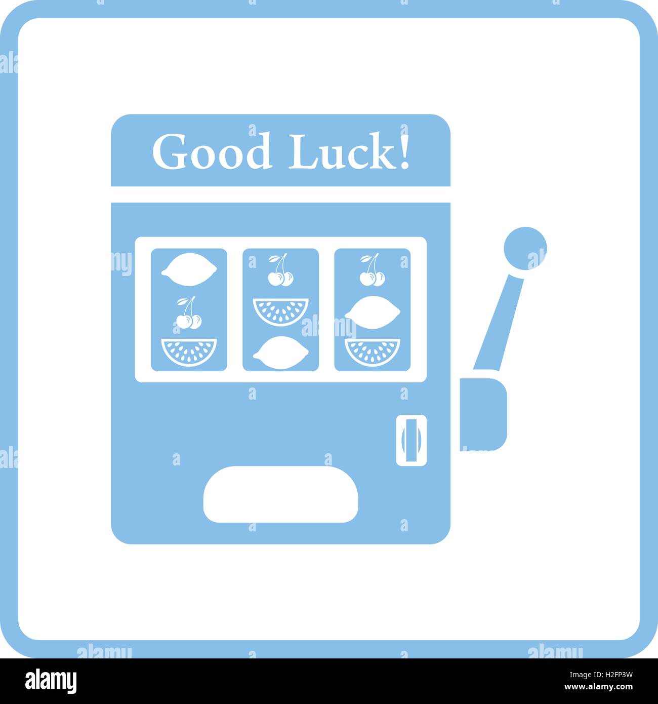 One-armed bandit icon. Blue frame design. Vector illustration Stock ...