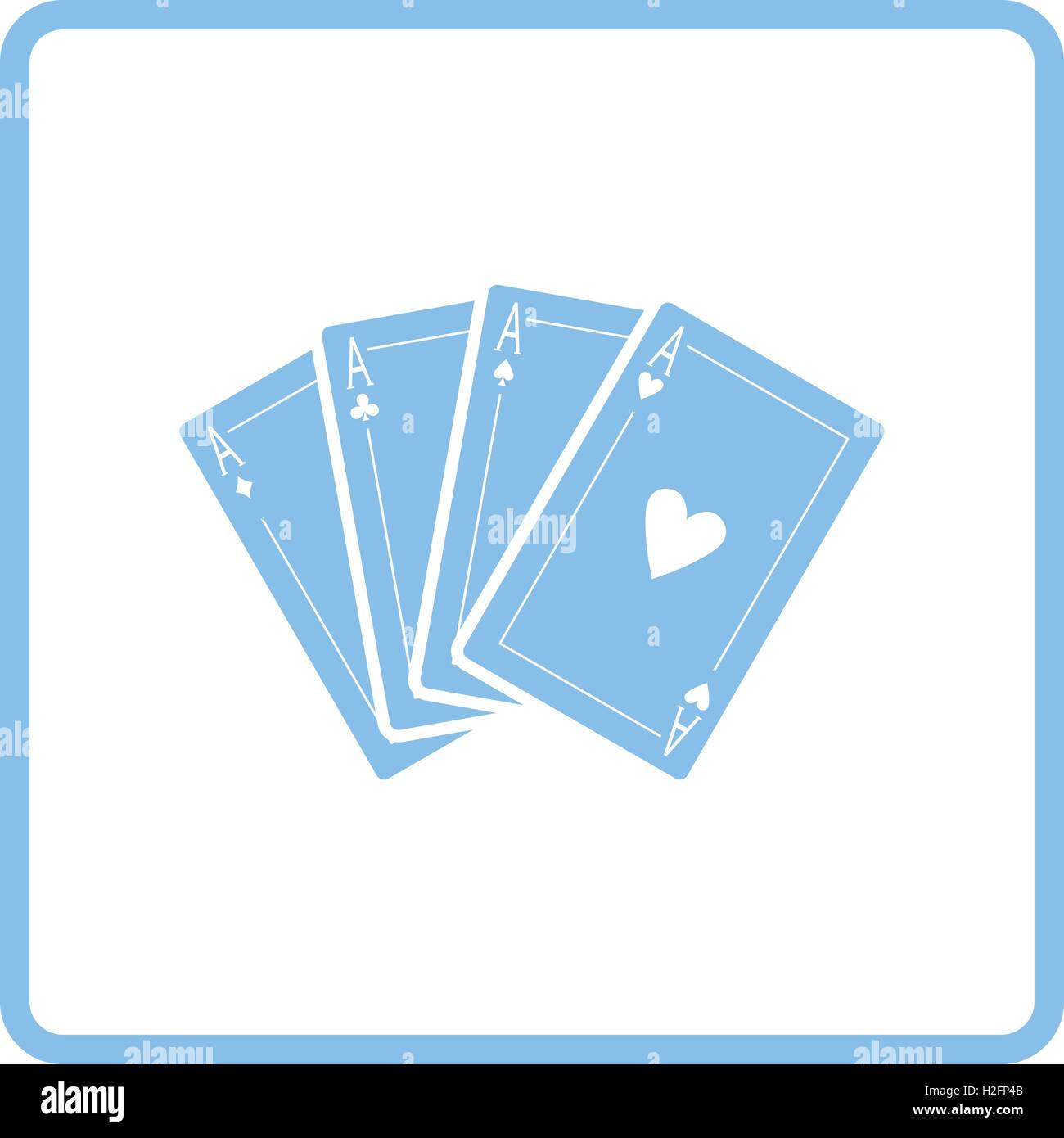 Set of four card icons. Blue frame design. Vector illustration Stock ...