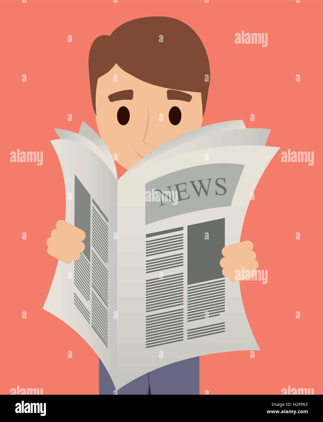 Man reading newspaper design Stock Vector Image & Art - Alamy