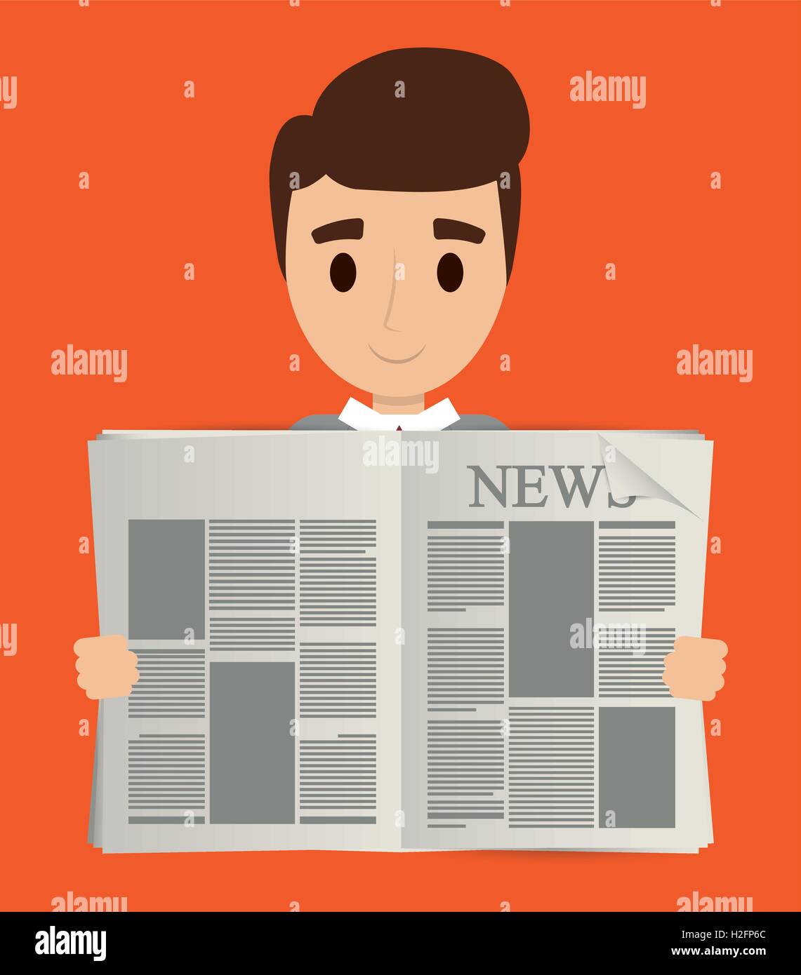 Man reading newspaper design Stock Vector Image & Art - Alamy
