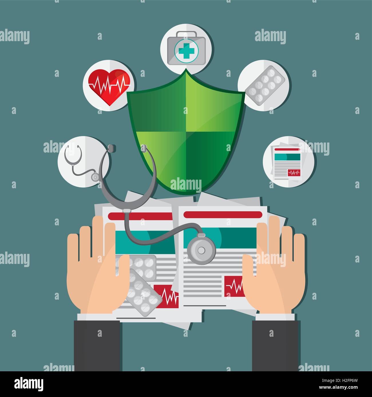 insurance services related icons image Stock Vector Image & Art - Alamy