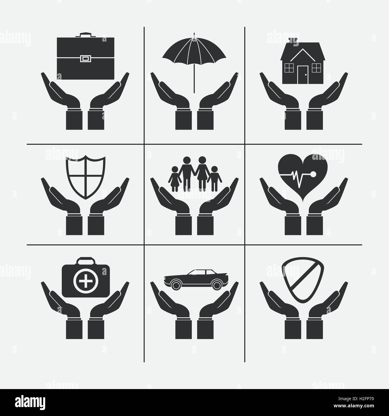 insurance services related icons image Stock Vector Image & Art - Alamy