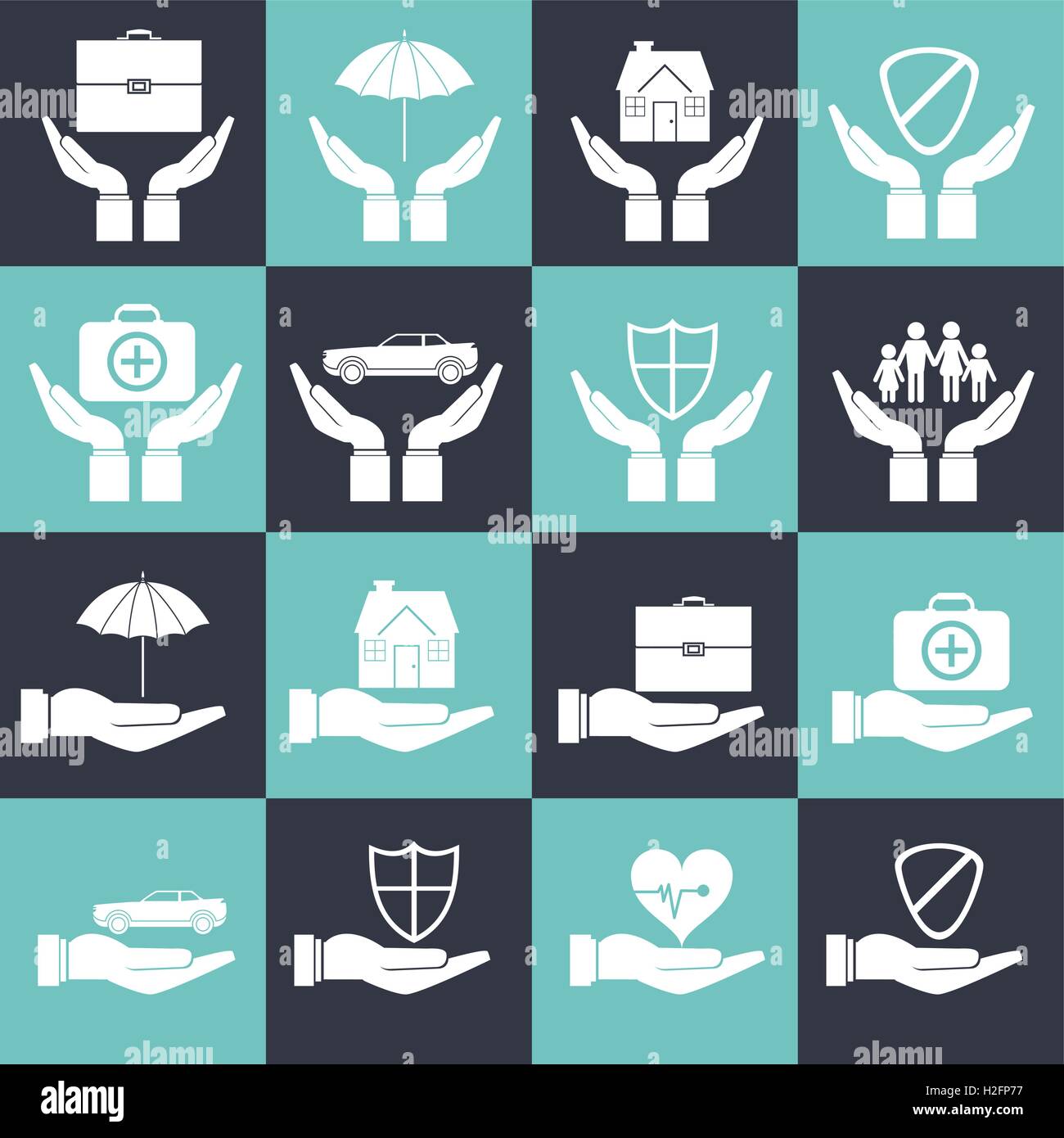 insurance services related icons image Stock Vector Image & Art - Alamy