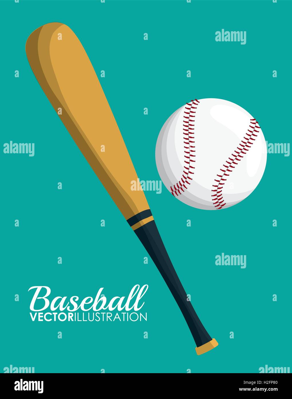 Ball and bat of baseball sport design Stock Vector Image & Art - Alamy