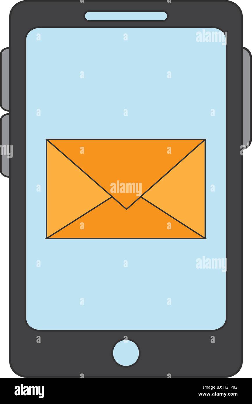 modern cellphone and message envelope icon Stock Vector Image & Art - Alamy