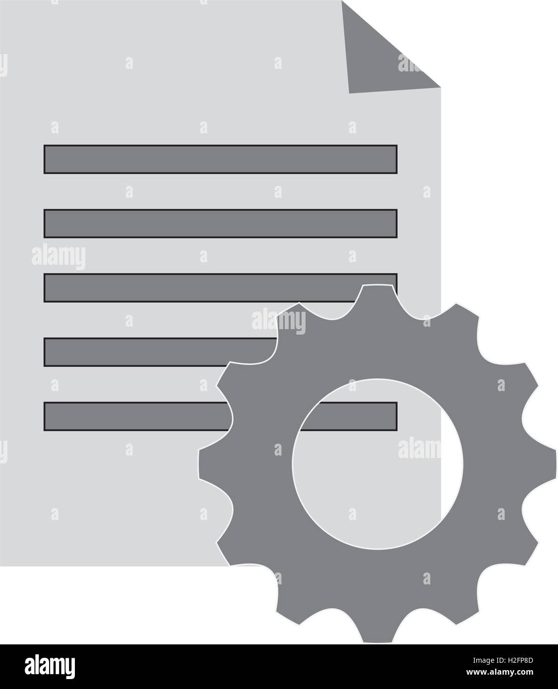paper document and gear icon Stock Vector Image & Art - Alamy