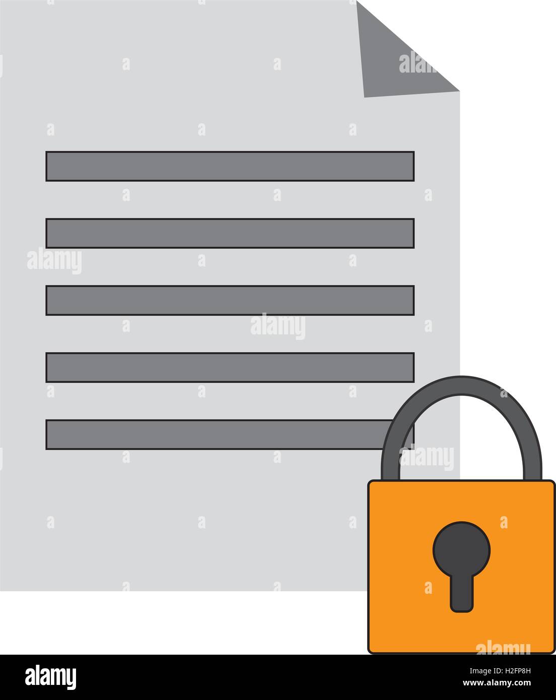 paper document and safety lock icon Stock Vector Image & Art - Alamy