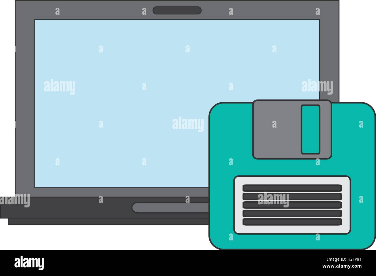 computer and floppy disk icon Stock Vector Image & Art - Alamy