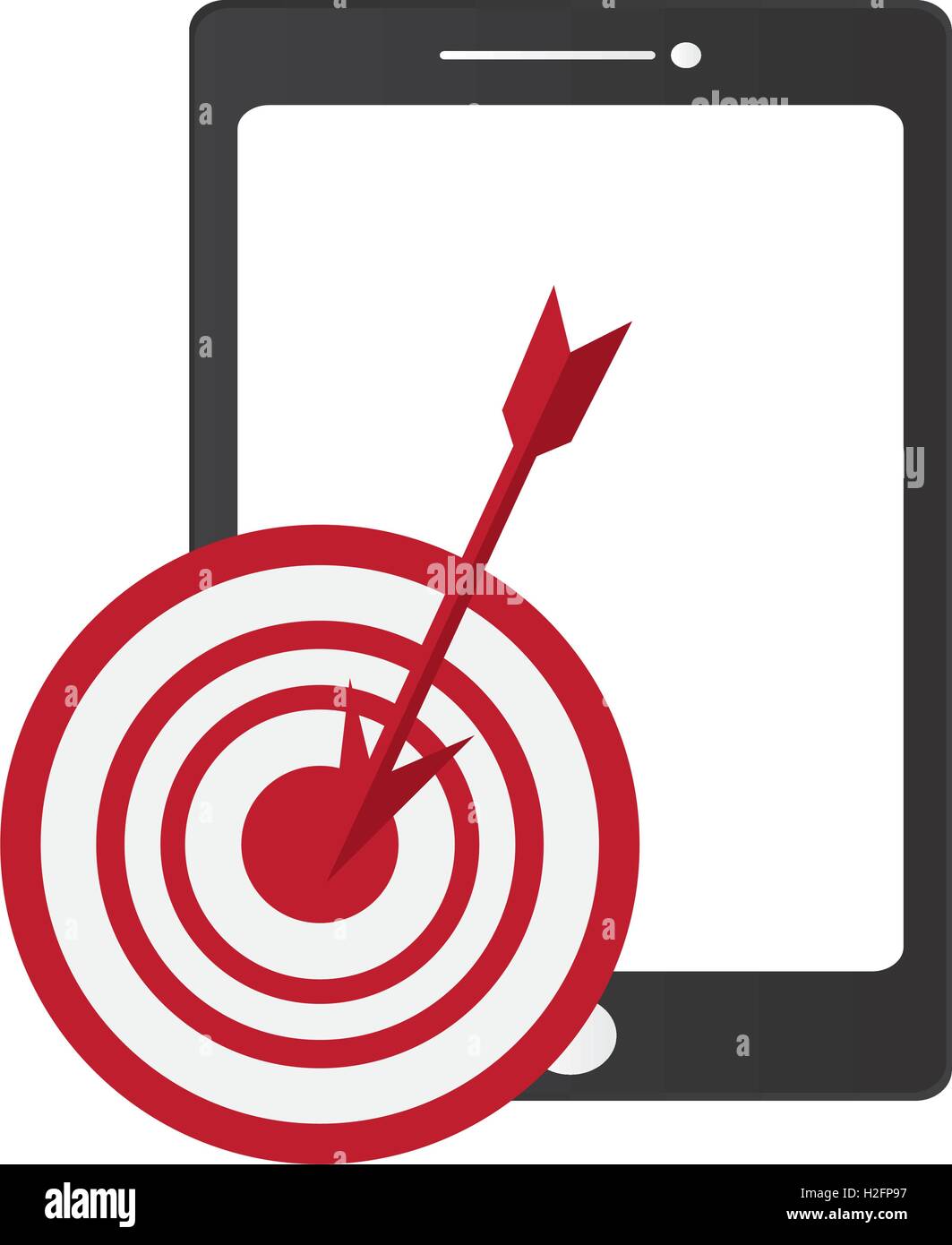 modern cellphone and bullseye icon Stock Vector Image & Art - Alamy