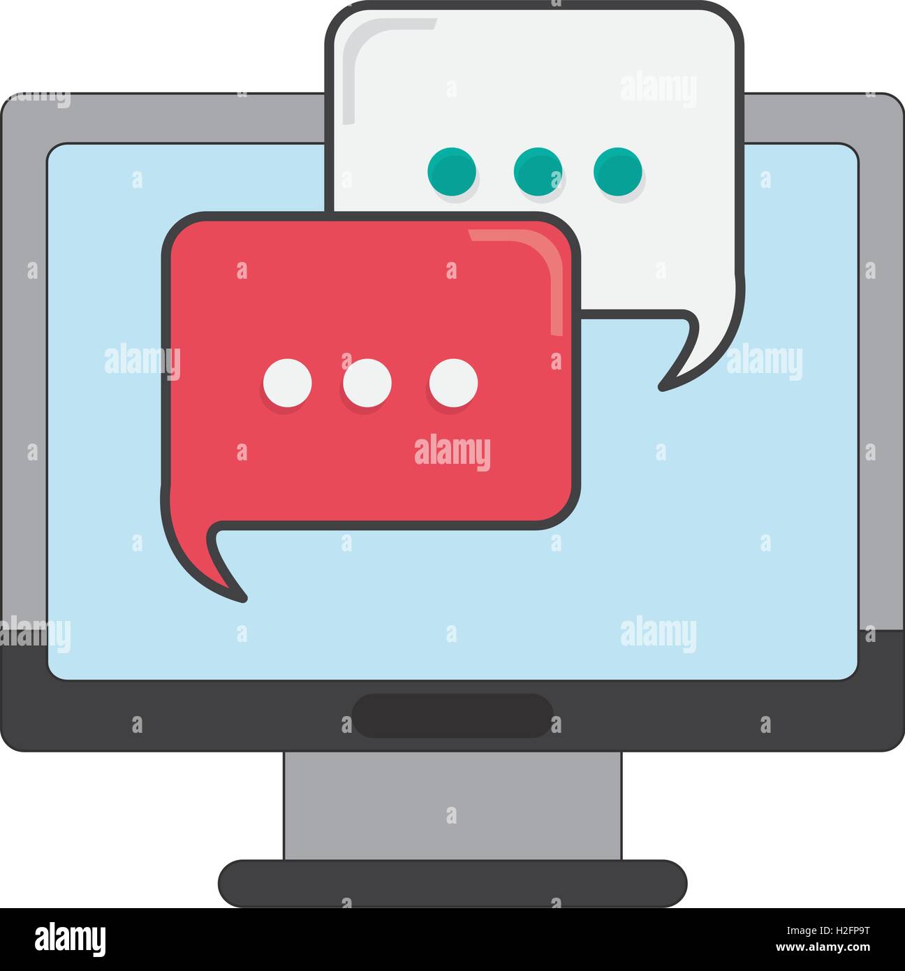 computer and conversation bubble icon Stock Vector Image & Art - Alamy