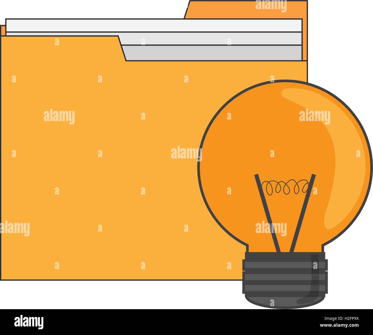 file folder and lightbulb icon Stock Vector Image & Art - Alamy