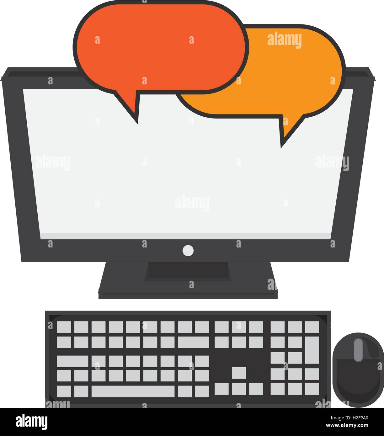 computer and conversation bubble icon Stock Vector Image & Art - Alamy