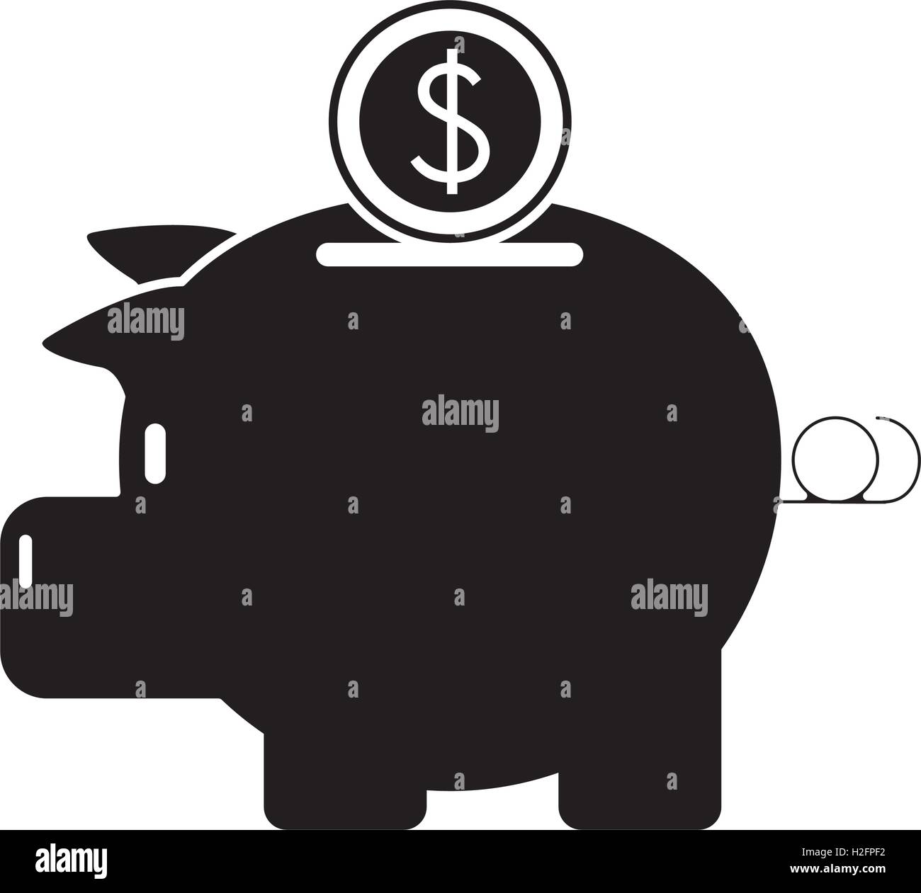 Isolated piggy with coin design Stock Vector Image & Art - Alamy