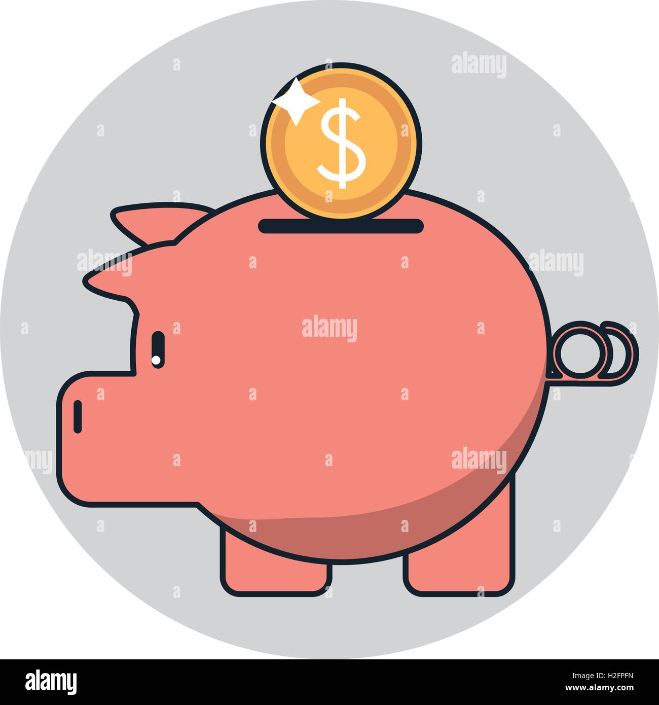 Isolated piggy with coin design Stock Vector Image & Art - Alamy