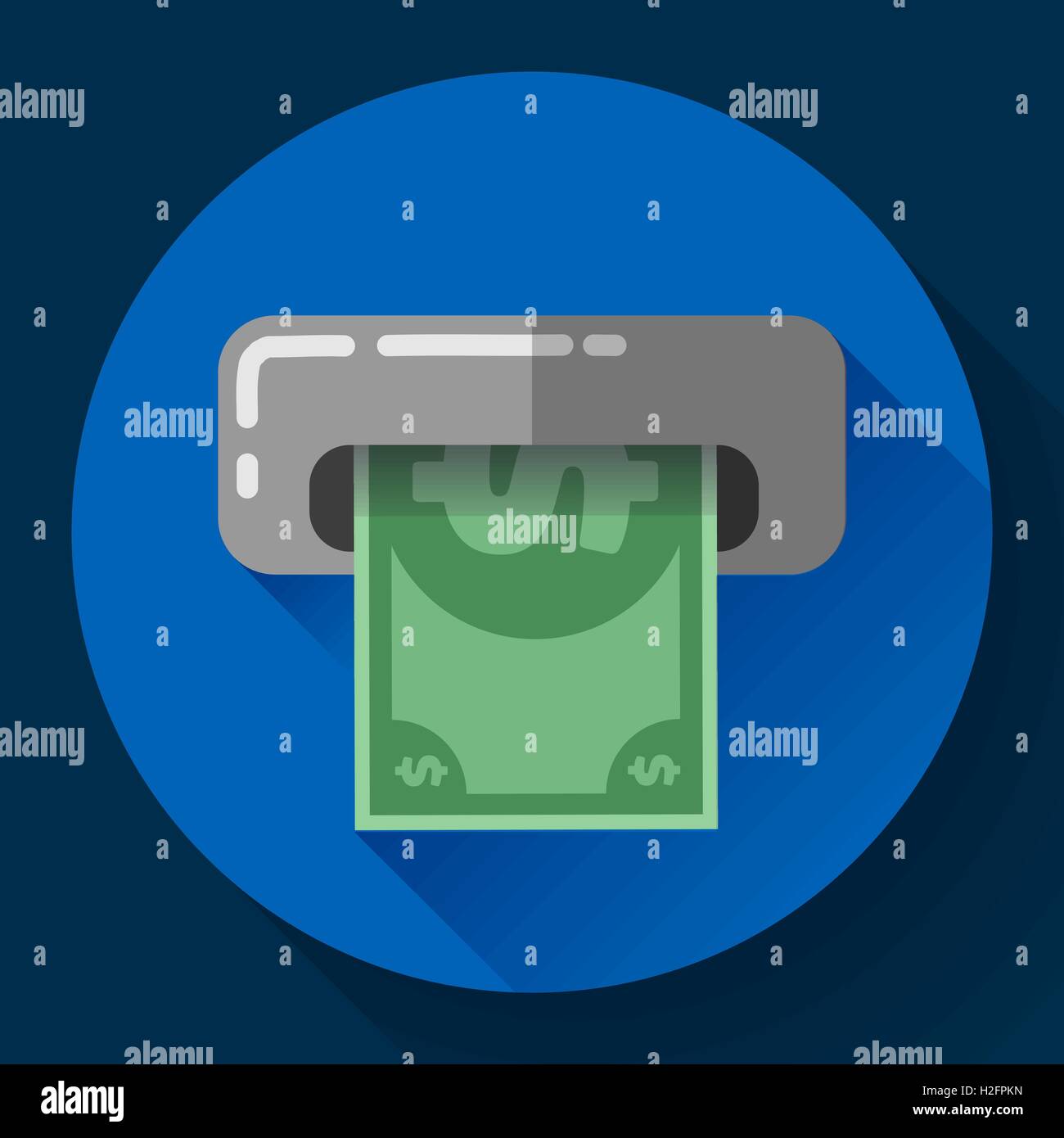 Getting money from an ATM bankomat card symbol icon. Flat design style ...