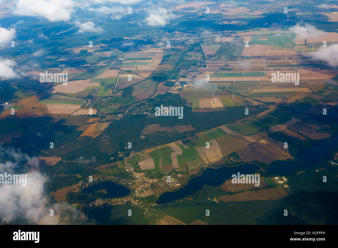 Aerial view of German agricultural Stock Photo - Alamy