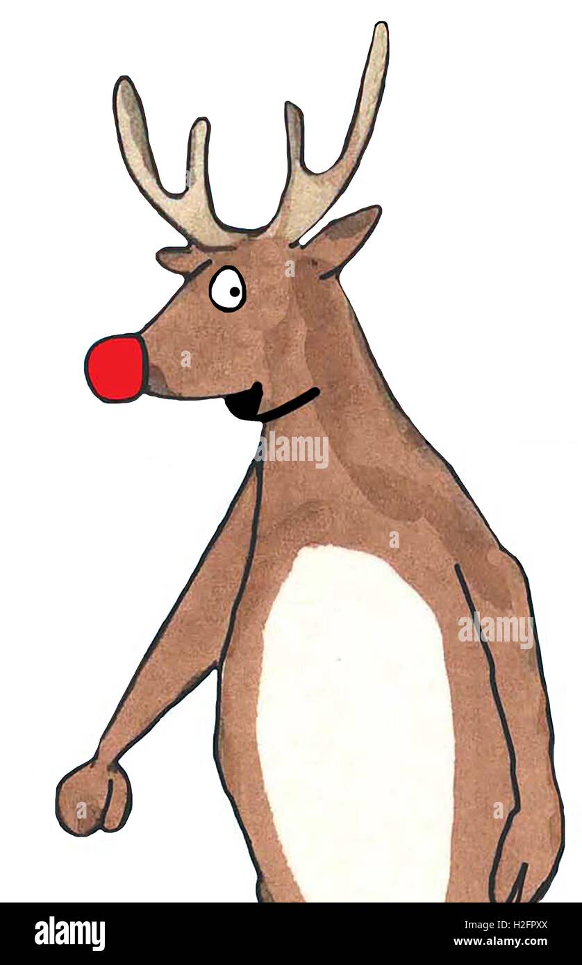Cartoon illustration rudolph red nose hi-res stock photography and ...