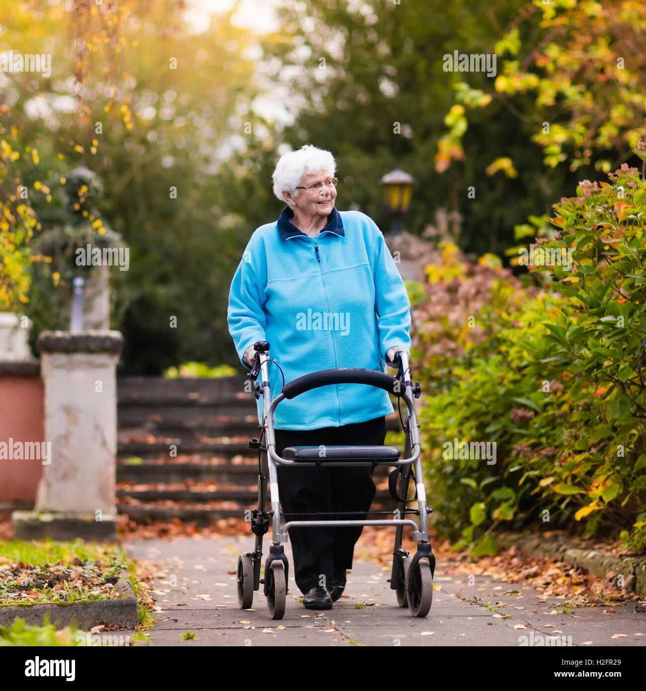 Old lady rollator hi-res stock photography and images - Alamy