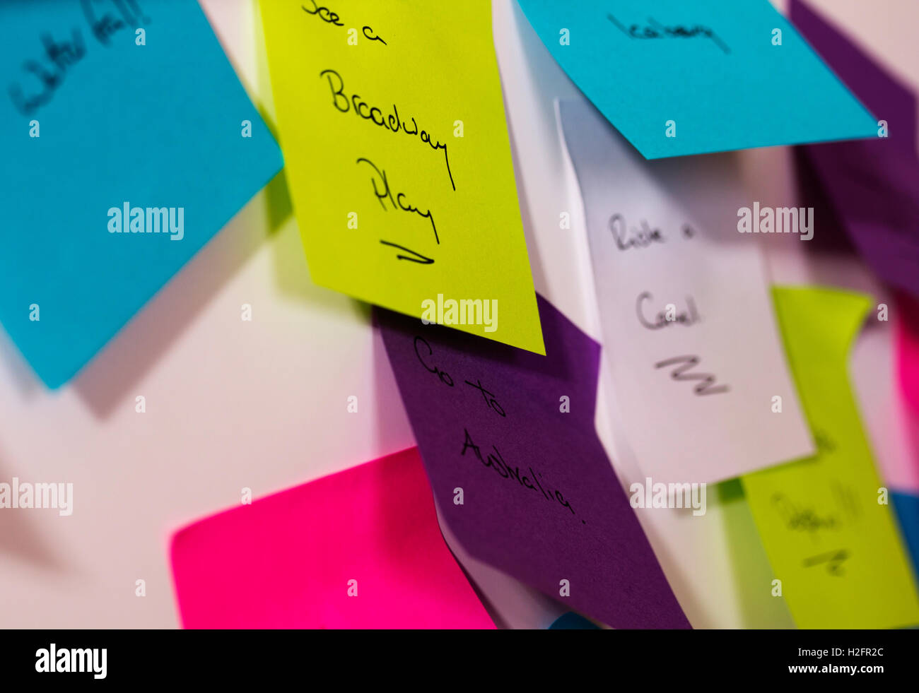 Colourful sticky notes with things to do Stock Photo - Alamy