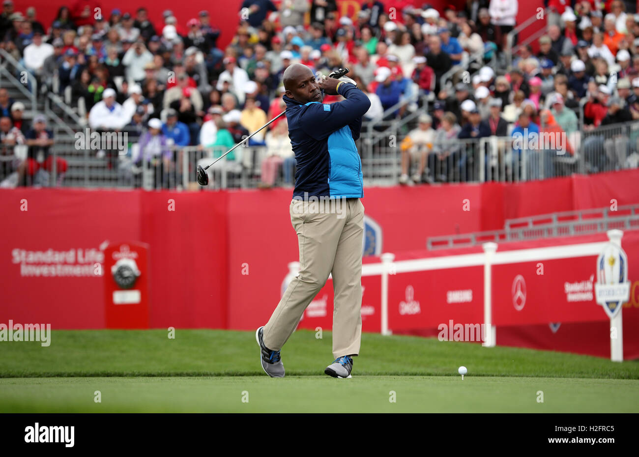 Europe's John Regis during a celebrity Golf match ahead of the 41st ...