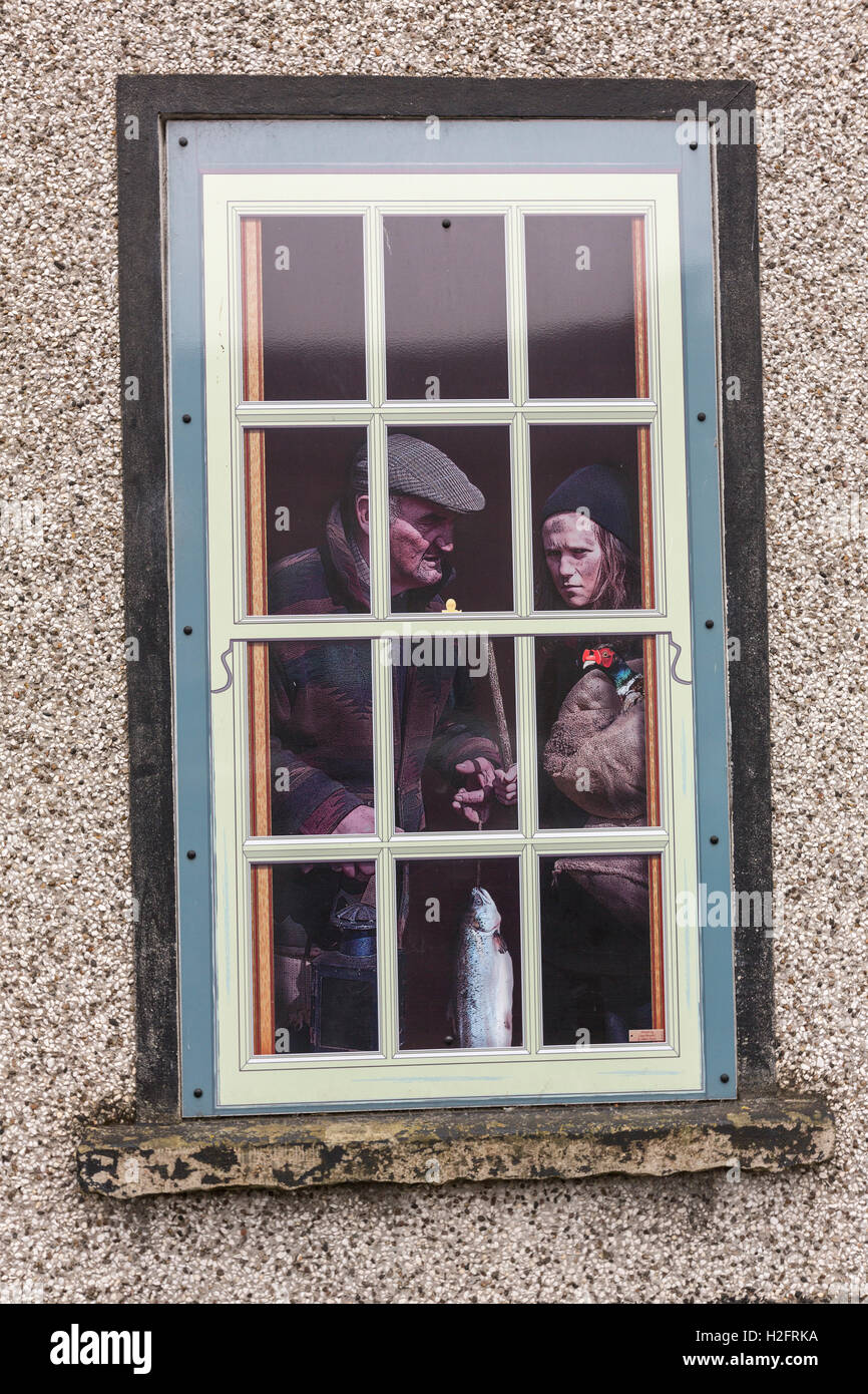 Bushmills house with painted window , County Antrim, Northern Ireland ...