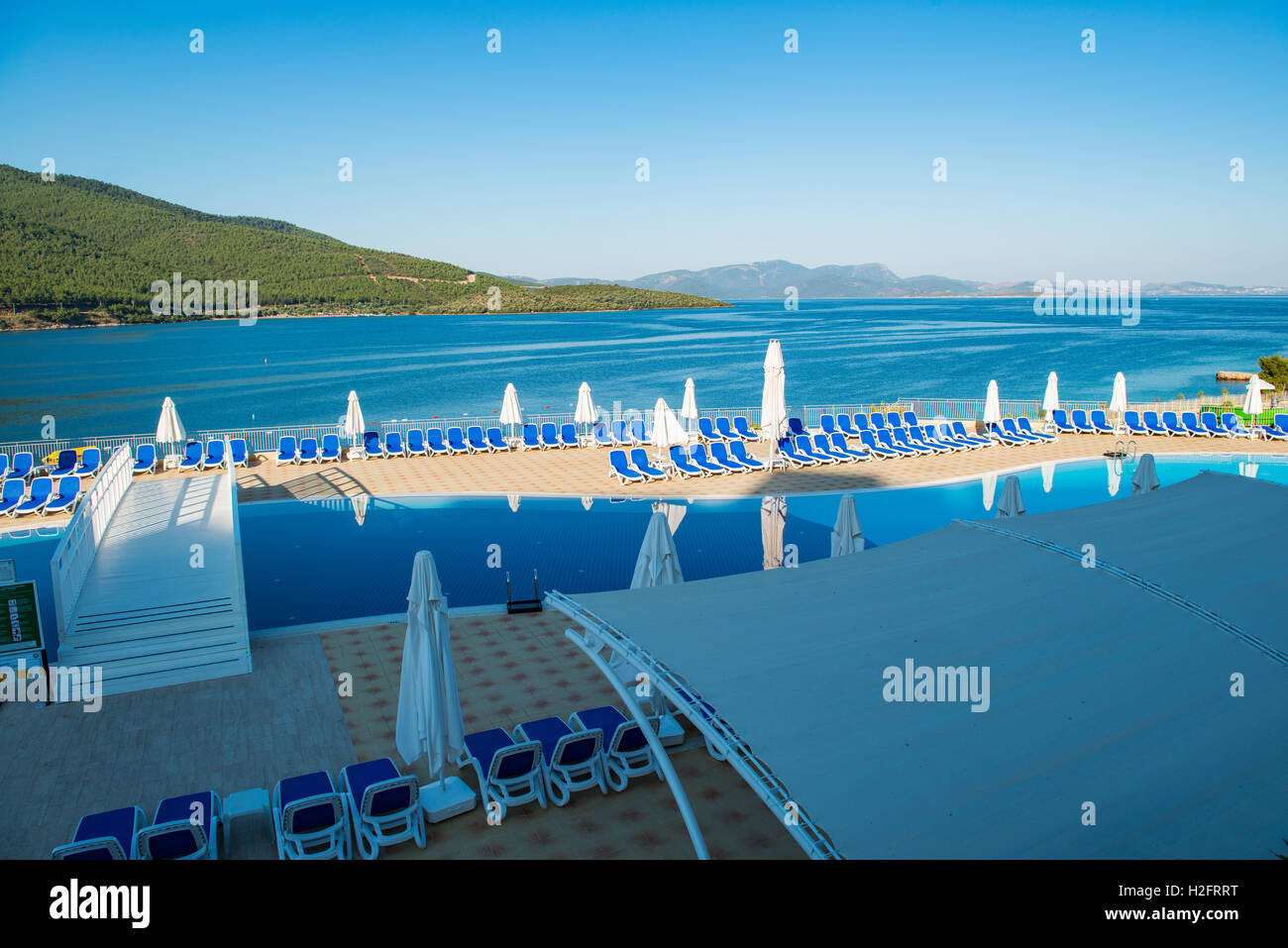 Nice swimming pool outdoors on bright summer day Stock Photo - Alamy