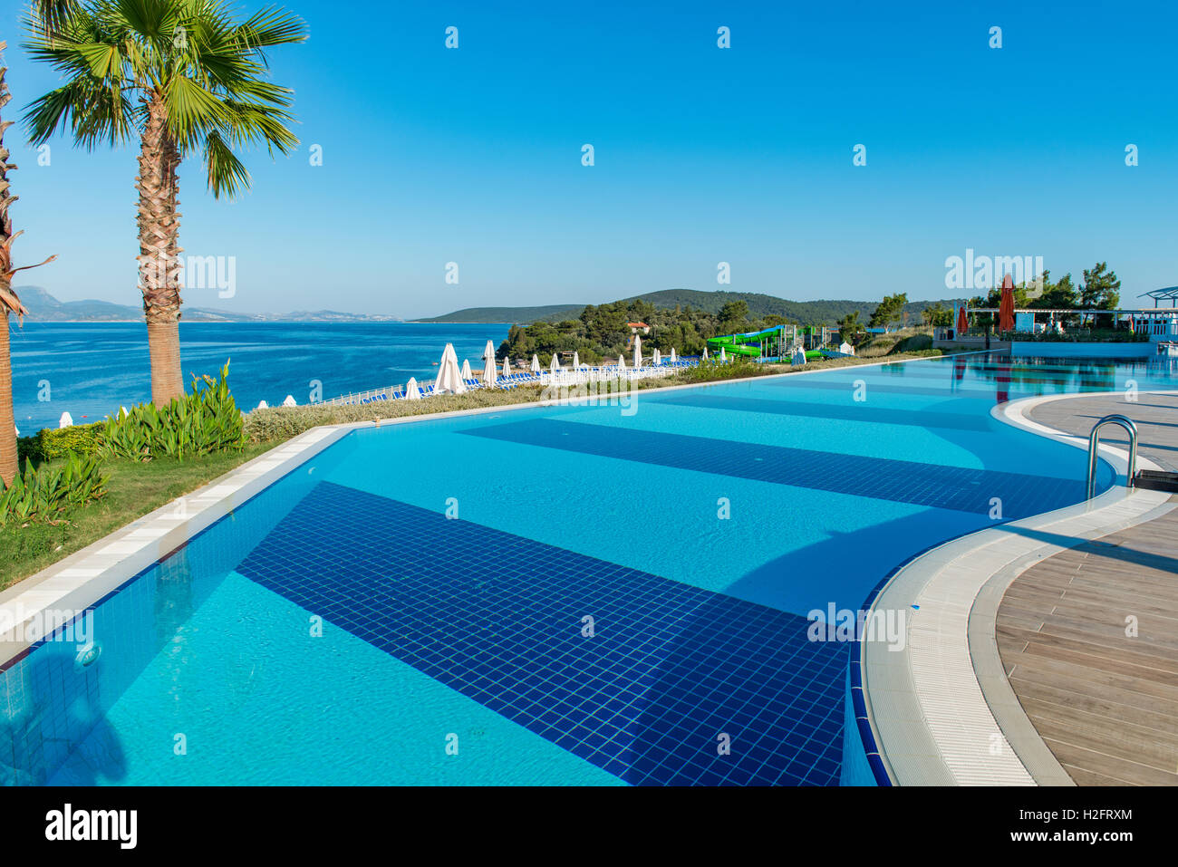 Nice swimming pool outdoors on bright summer day Stock Photo - Alamy