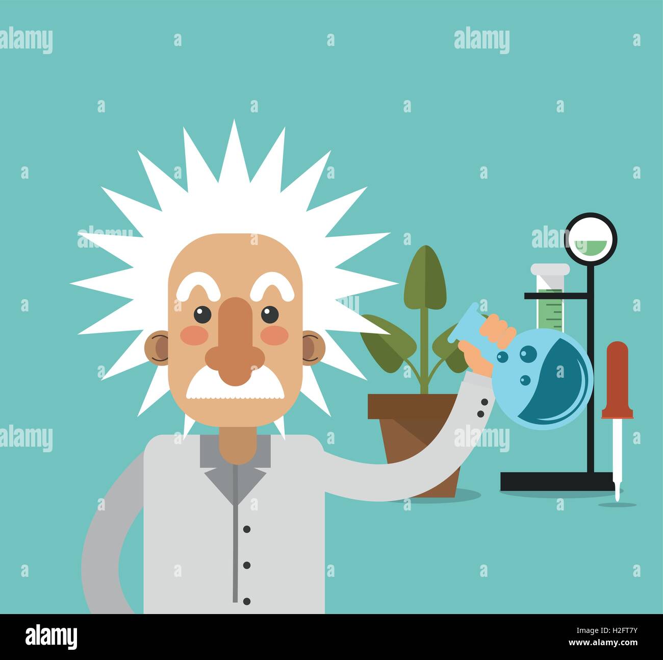 albert einstein with science related icons image Stock Vector Image ...