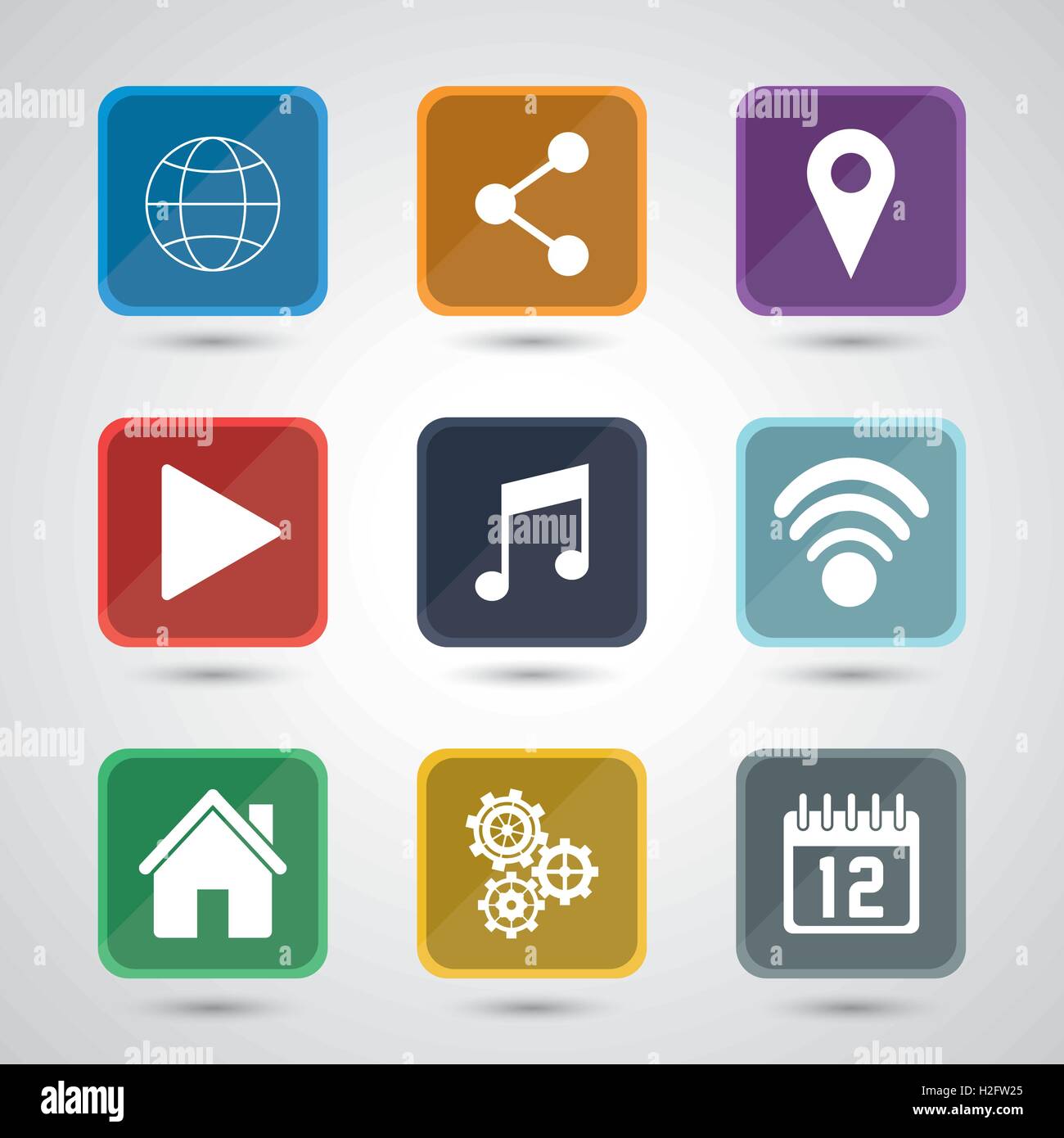 Apps and frames icon set Stock Vector Image & Art - Alamy