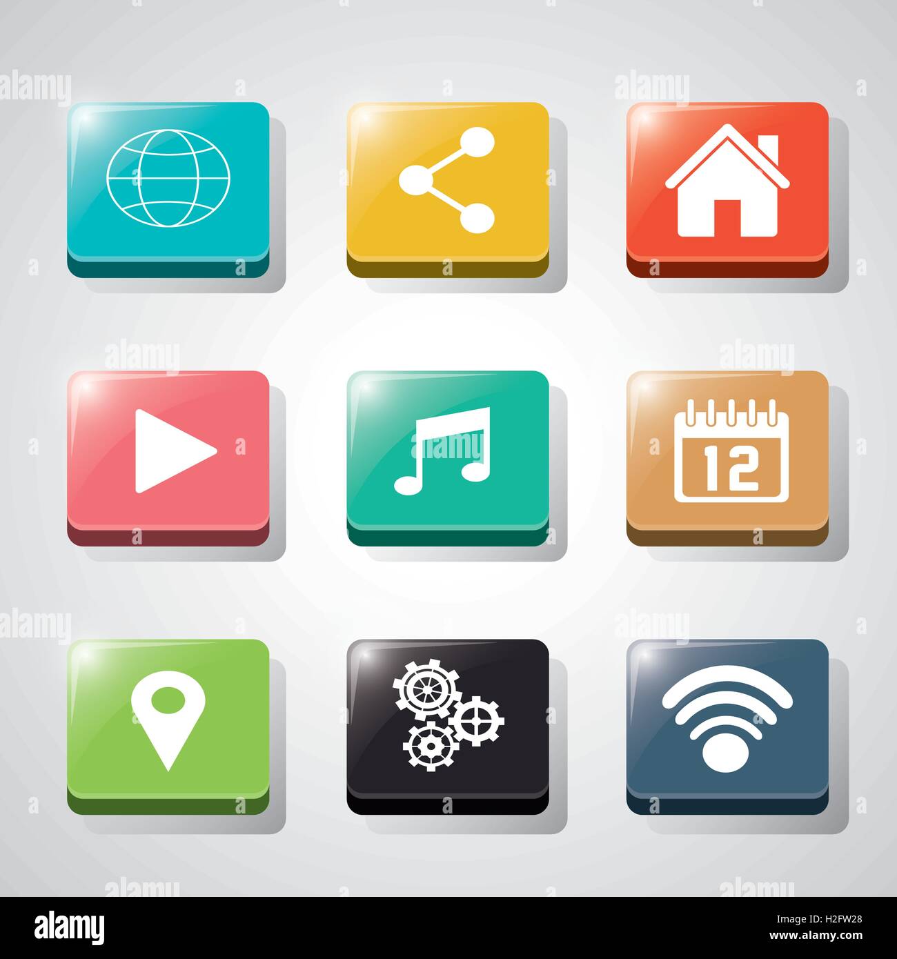 Apps and frames icon set Stock Vector Image & Art - Alamy