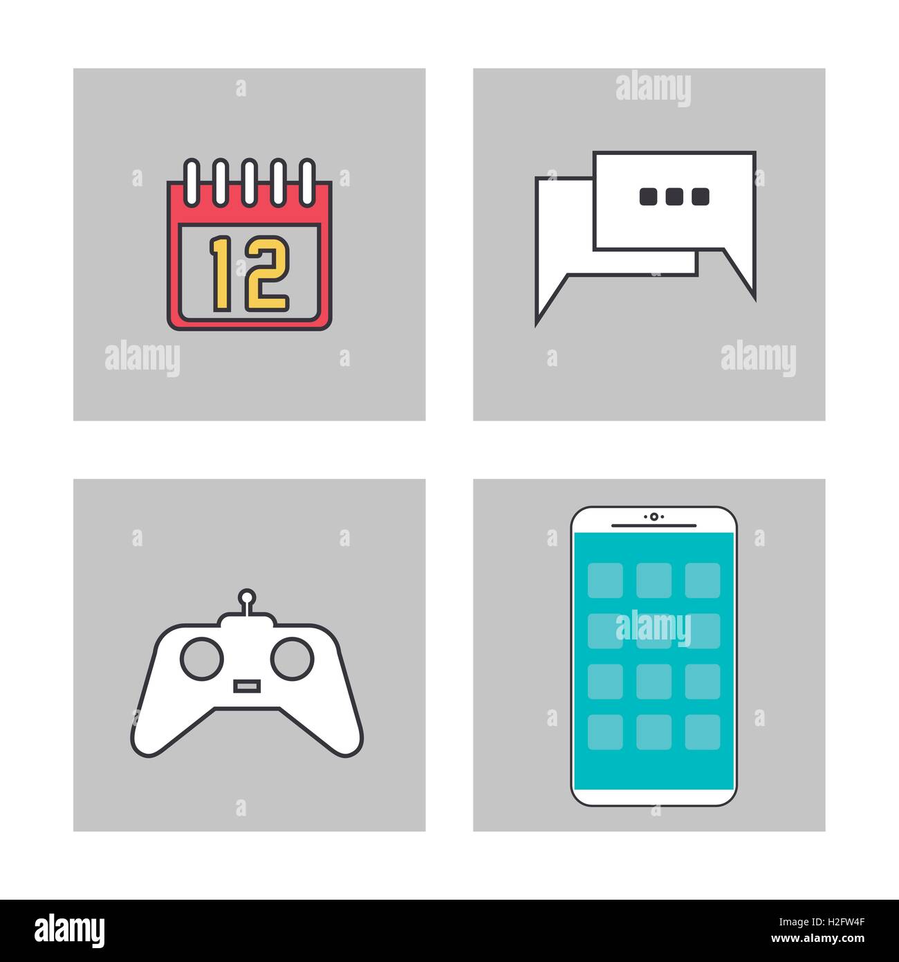 Apps and frames icon set Stock Vector Image & Art - Alamy