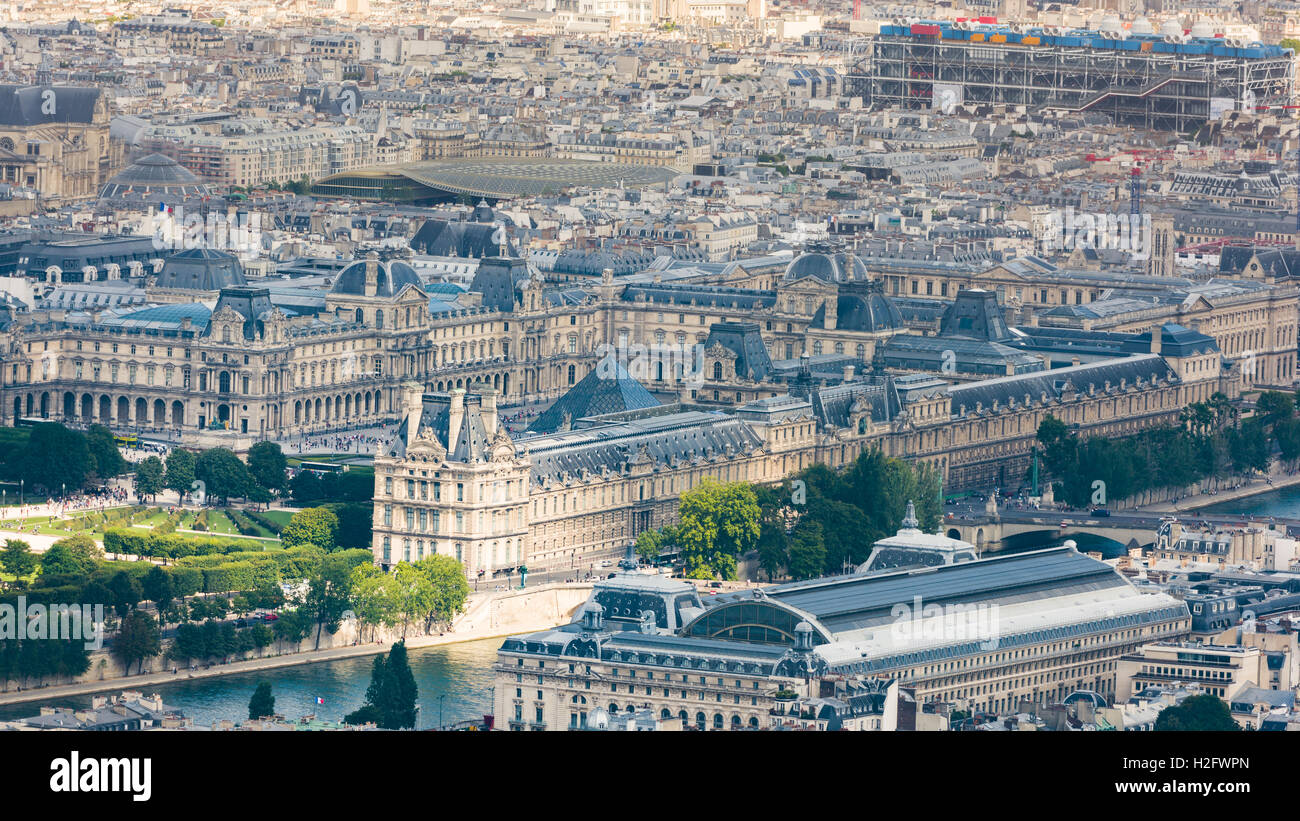 Louvre palace aerial view High Resolution Stock Photography and Images ...