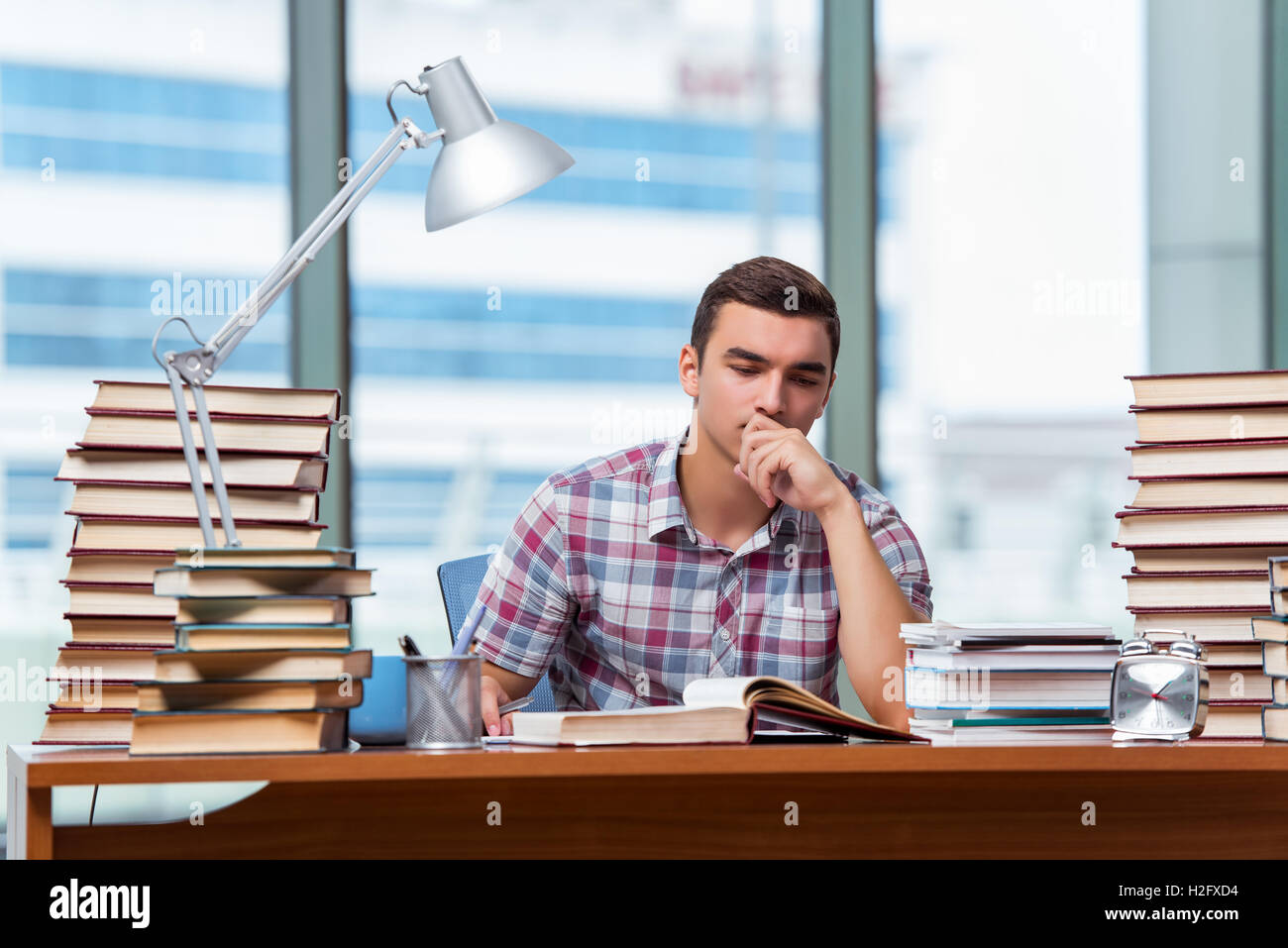 Young student preparing for college exams Stock Photo - Alamy