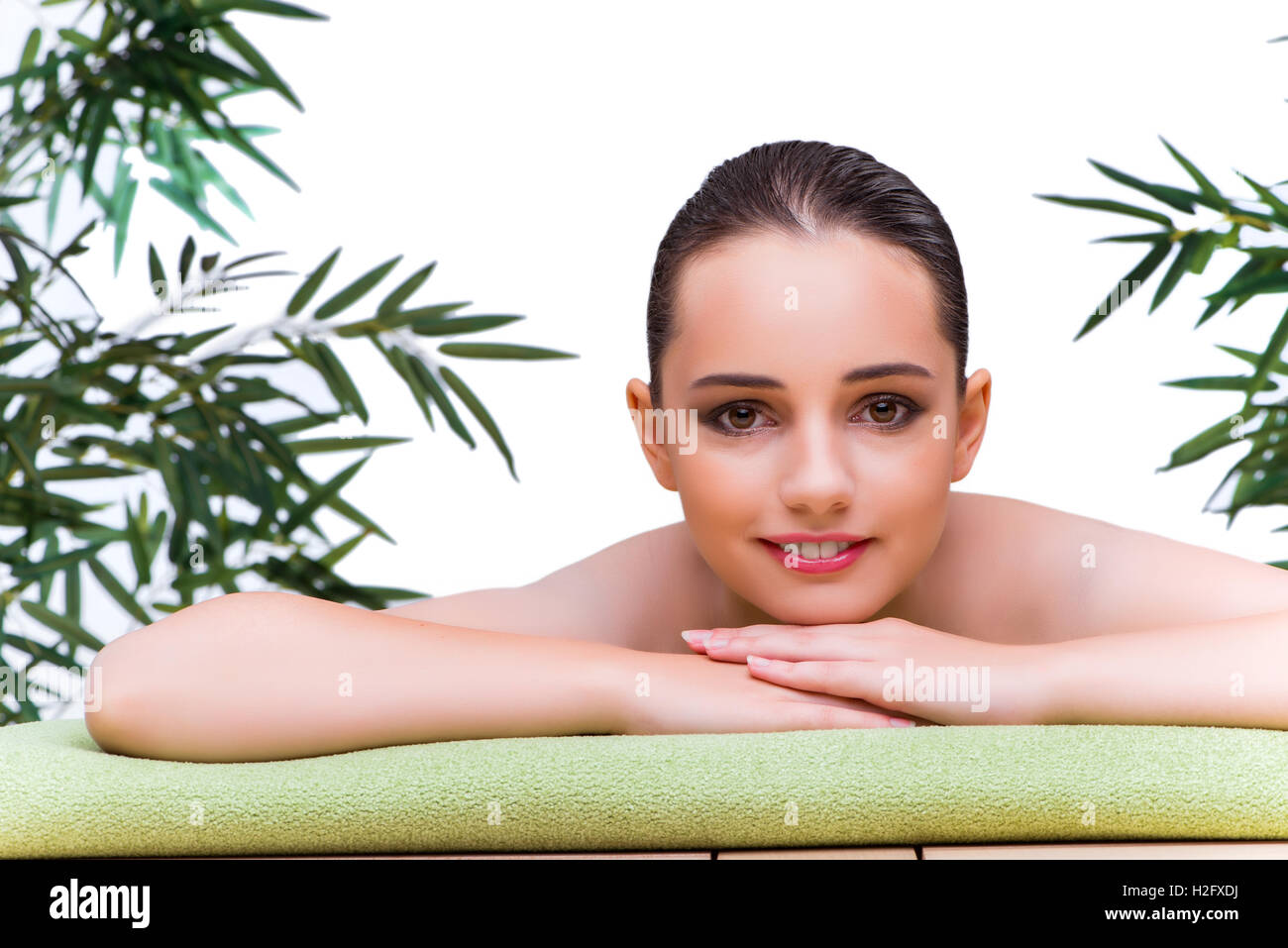 Young woman enjoying spa treatment Stock Photo - Alamy
