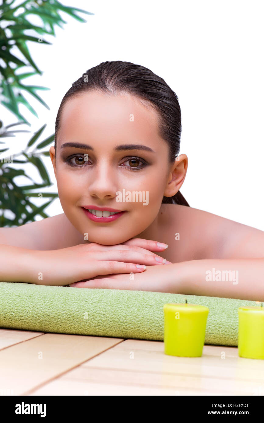 Young woman enjoying spa treatment Stock Photo - Alamy