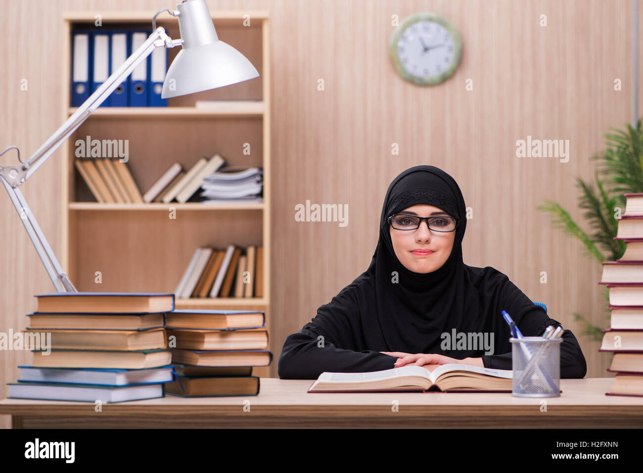 Woman muslim student preparing for exams Stock Photo - Alamy