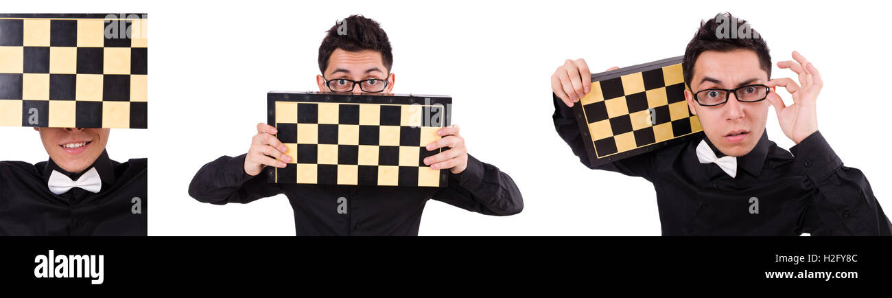 Funny chess player isolated on white Stock Photo - Alamy