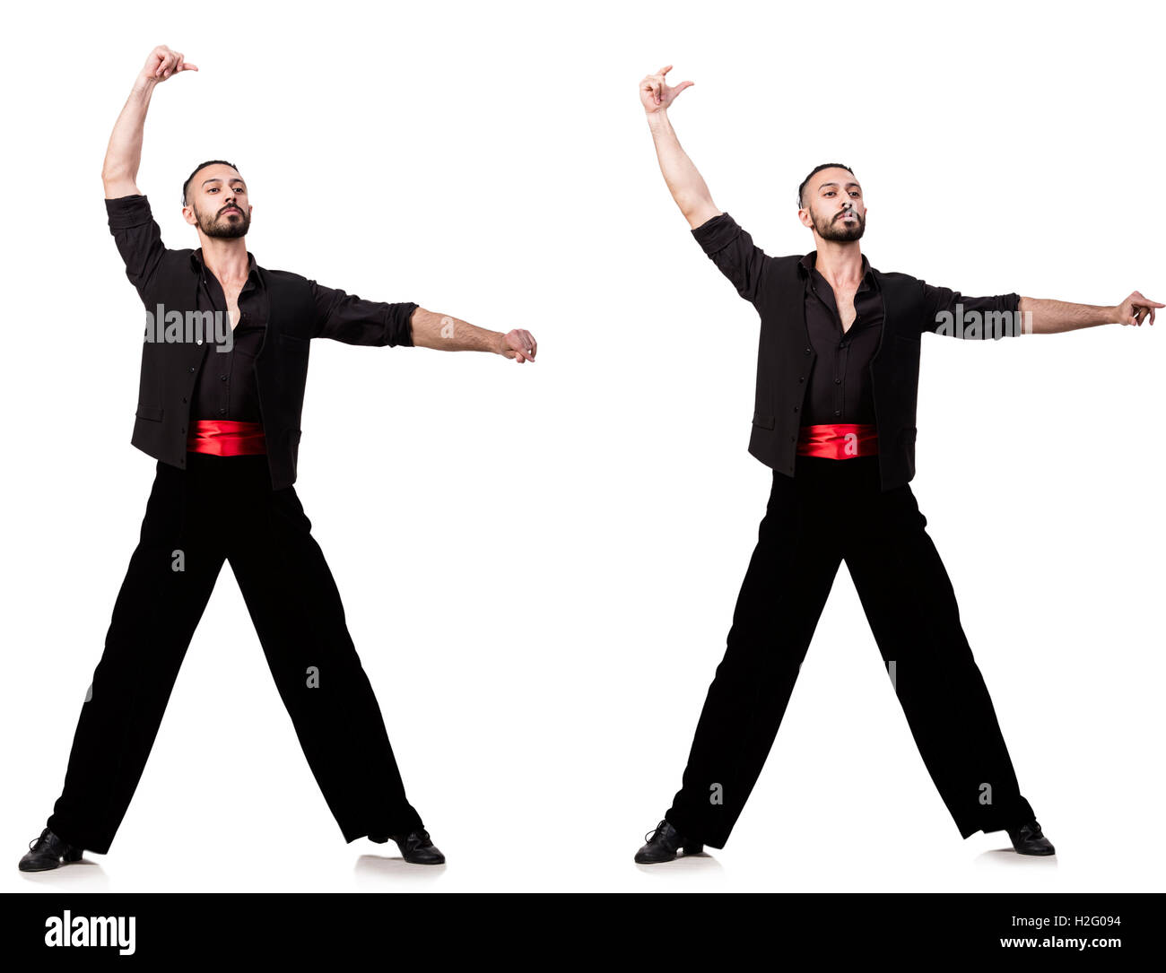 Spanish dancer in various poses on white Stock Photo - Alamy