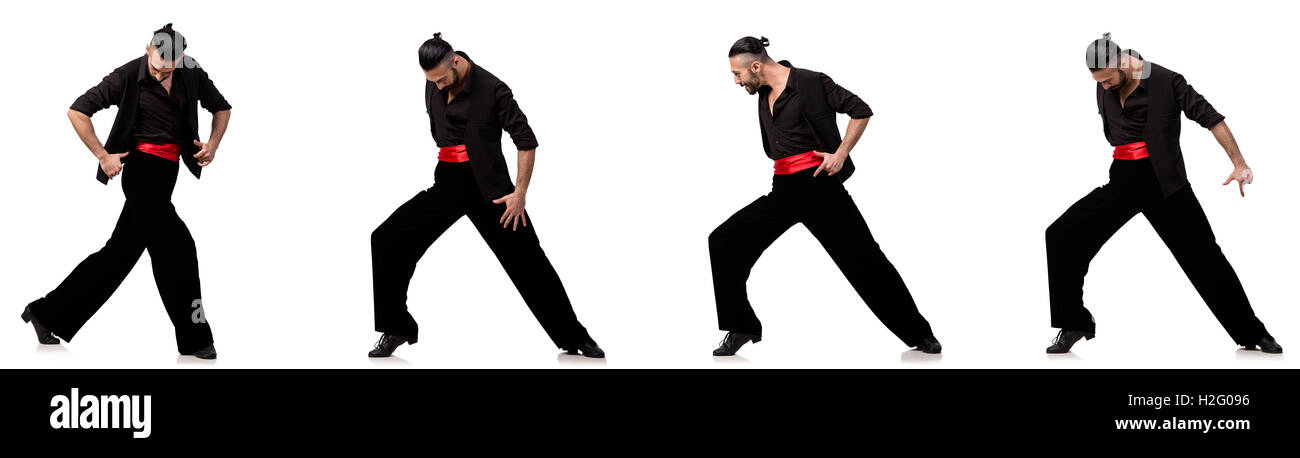 Spanish dancer in various poses on white Stock Photo - Alamy