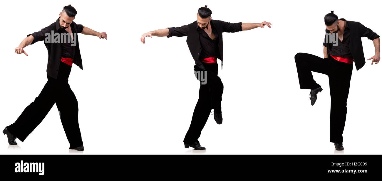 Spanish dancer in various poses on white Stock Photo - Alamy