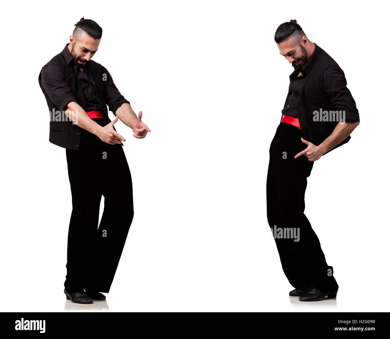 Spanish dancer in various poses on white Stock Photo - Alamy