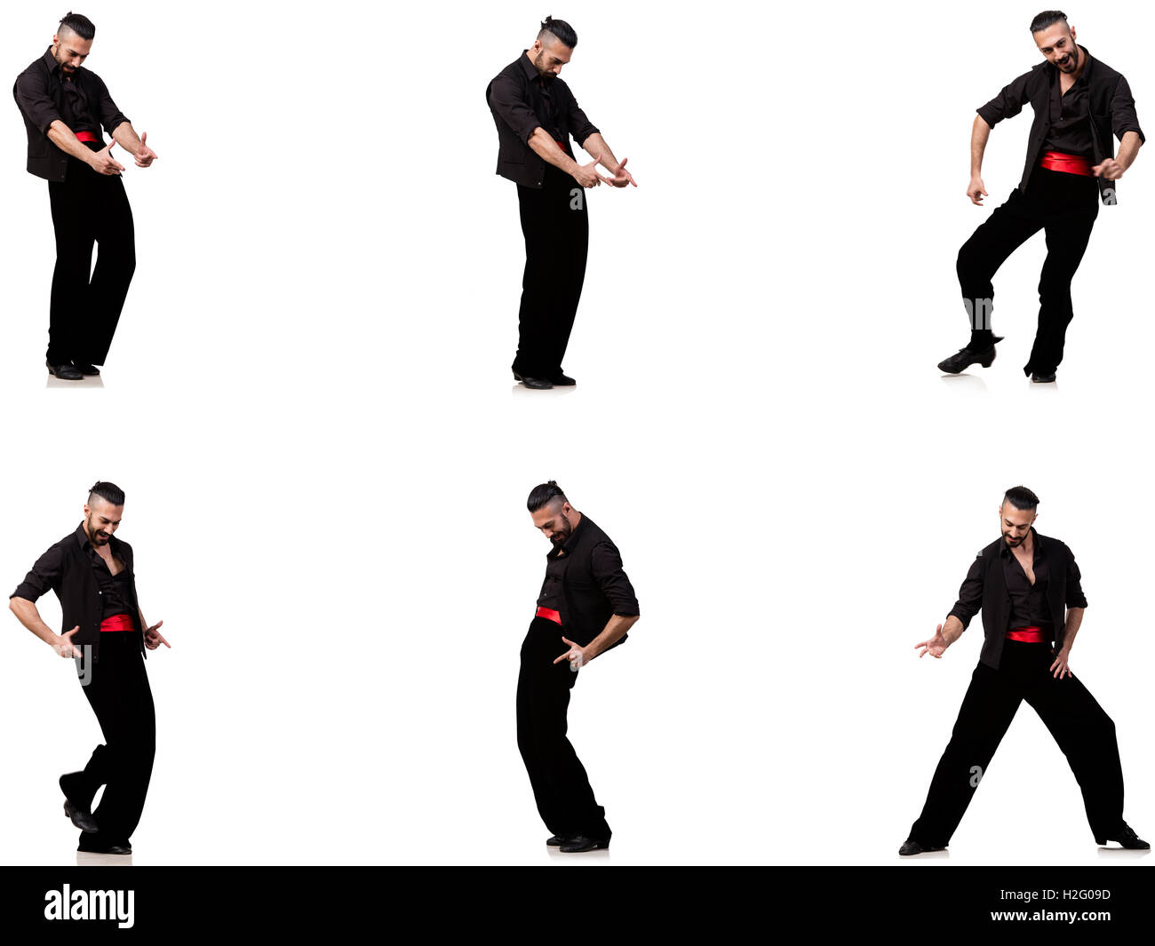 Spanish dancer in various poses on white Stock Photo - Alamy