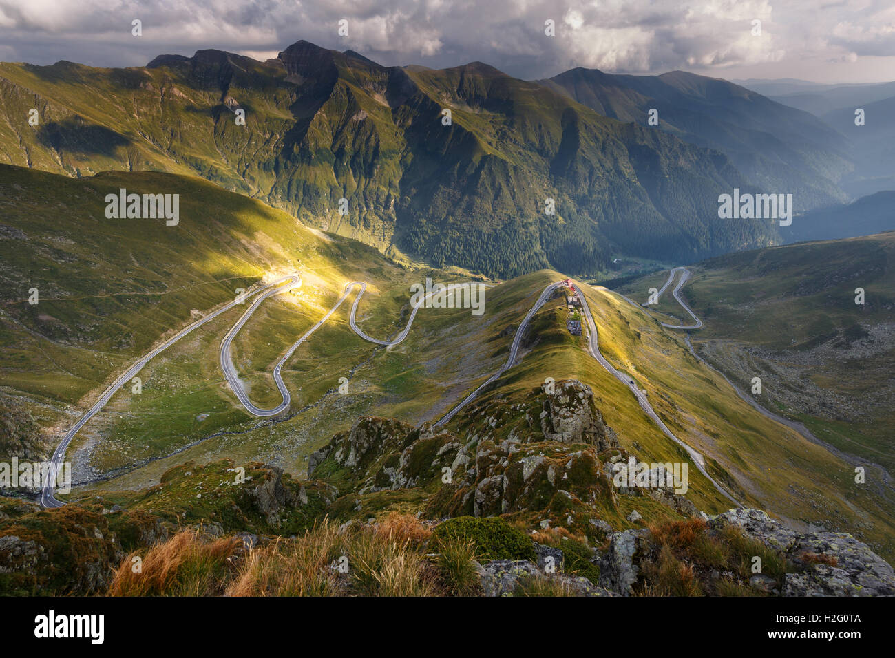 The Transfagarasan highway in Romania, winding through the mountains ...