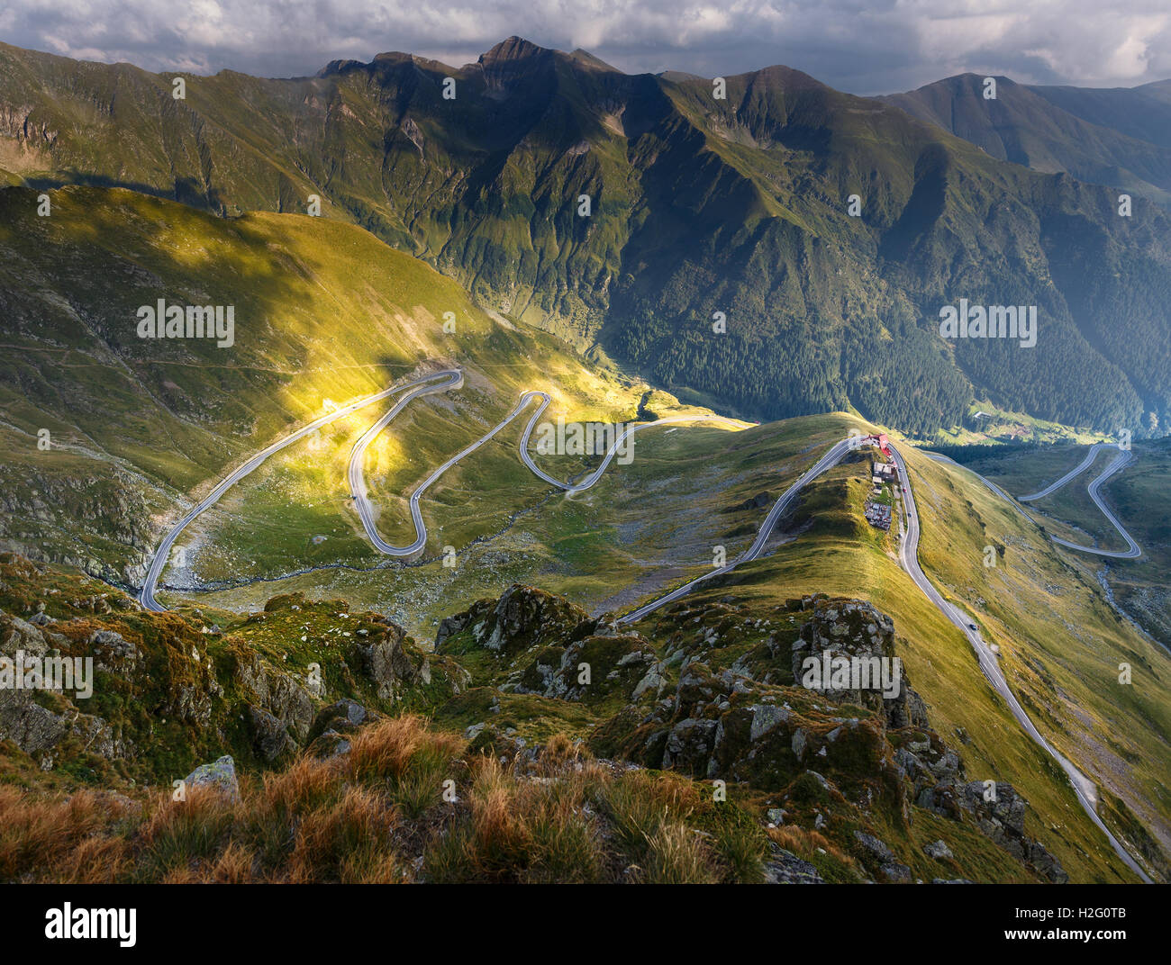 The Transfagarasan highway in Romania, winding through the mountains ...