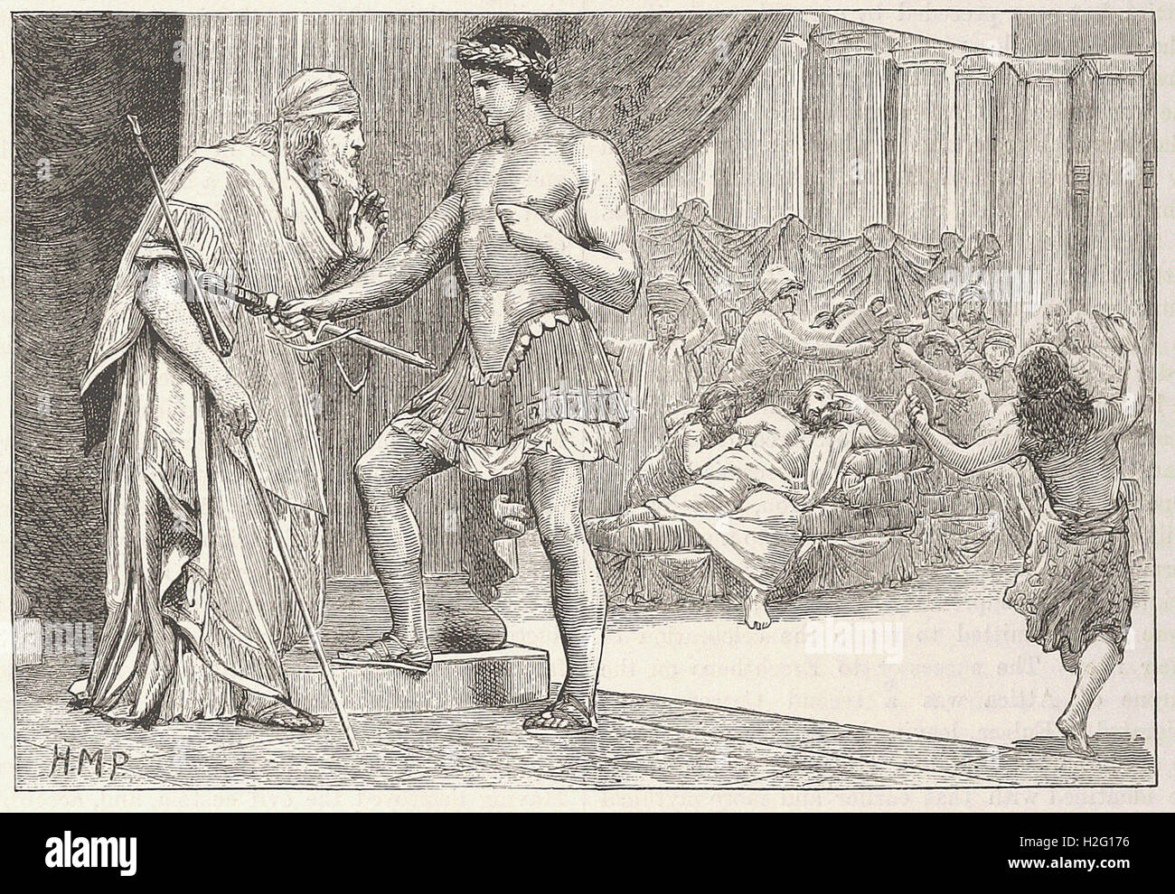 THESEUS AND AEGEUS. - from 'Cassell's Illustrated Universal History ...