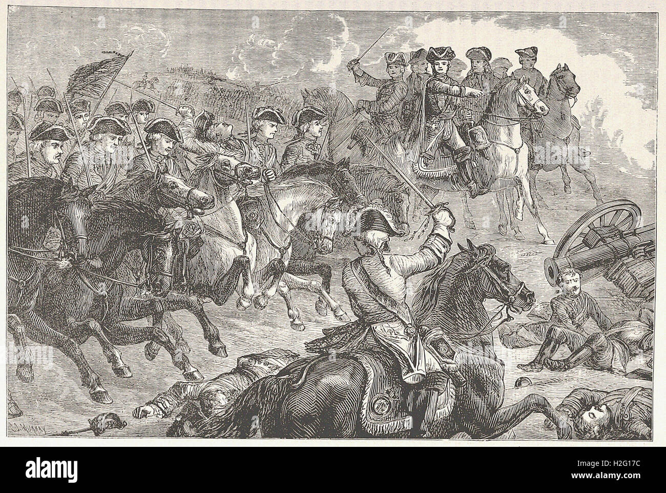 GEORGE II. AT THE BATTLE OF DETTINGEN. - from 'Cassell's Illustrated ...