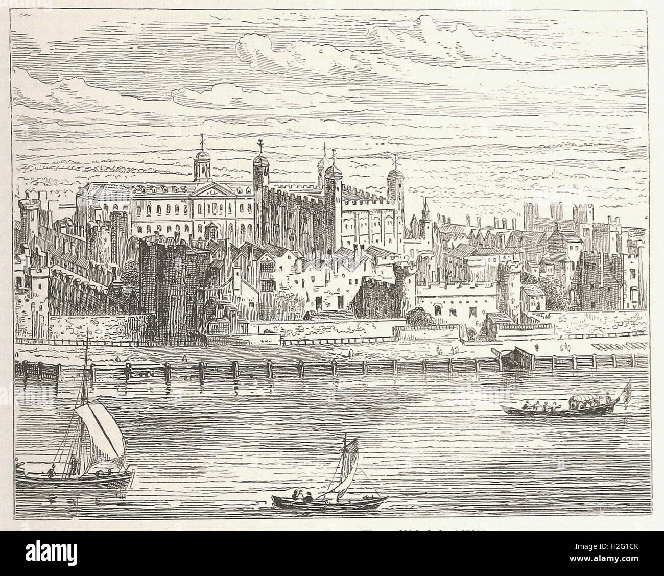 THE TOWER OF LONDON. (From a View published about 1700.) - from ...