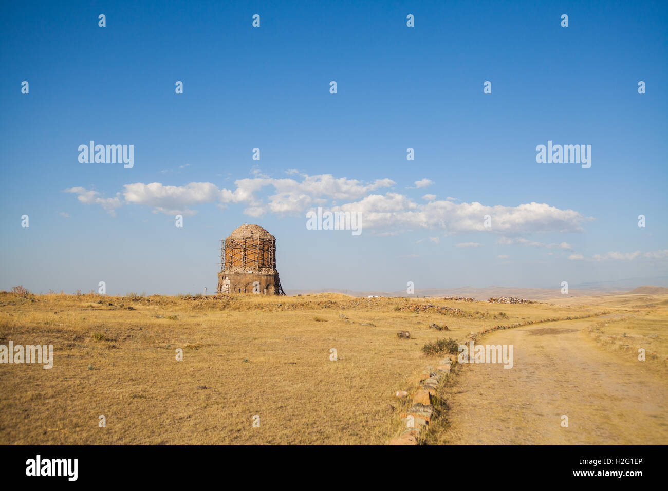 Color image of a church in Ani, Turkey. Ani used to be the capital of ...