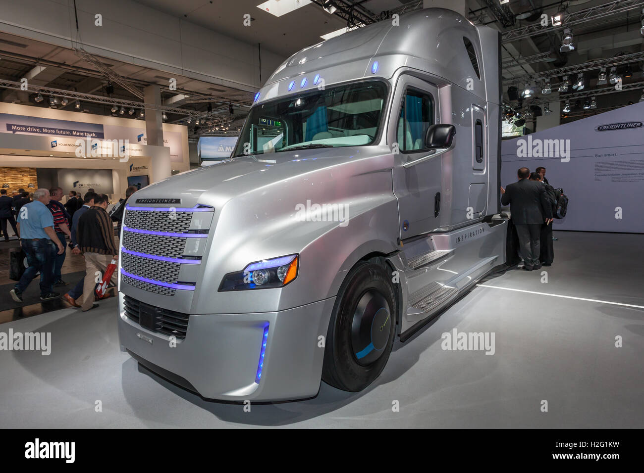 Freightliner Inspiration - autonomous truck at the IAA 2016 Stock Photo ...
