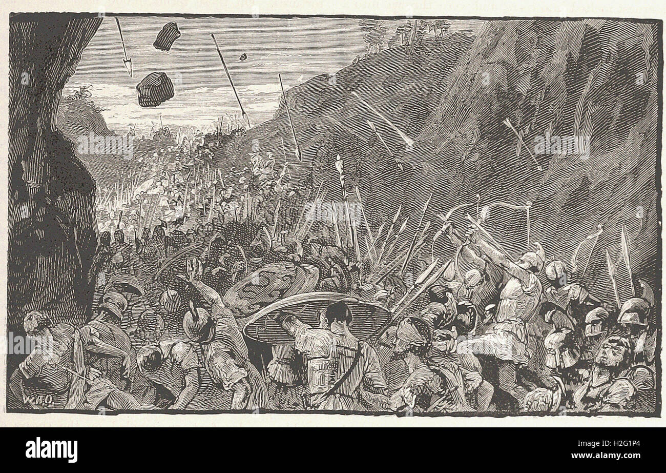 RETREAT OF THE ATHENIANS FROM SYRACUSE - from 'Cassell's Illustrated ...
